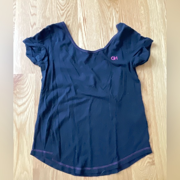 Gilly Hicks | Tops | Gilly Hicks Navy Blue Shirt With Scoop Back | Poshmark